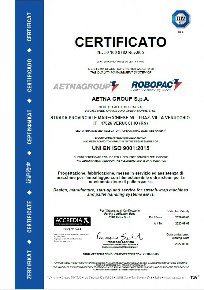 certificates | Robopac