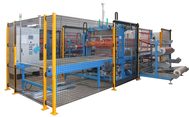 Stretchpack machines to apply a tensioned coverfilm with 4 sides ...